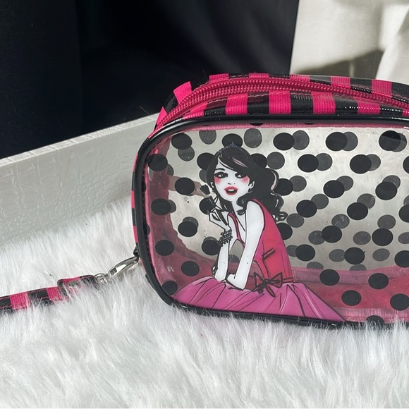 Bags | Sephora Collection By Izak Stylish Pink And Black Polka Dot ...
